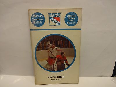 1972/73 New York Rangers Blue Book Official Guide and Records Yearbook ...