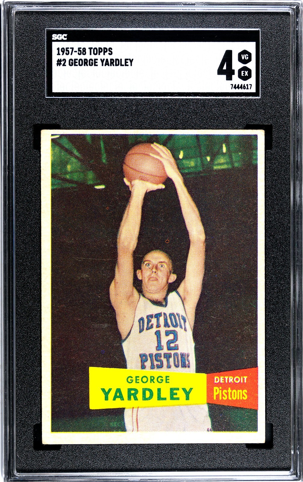 1957-58 Topps GEORGE YARDLEY Pistons #2 SGC 4 VG/EX **GRADED SET BREAK ...