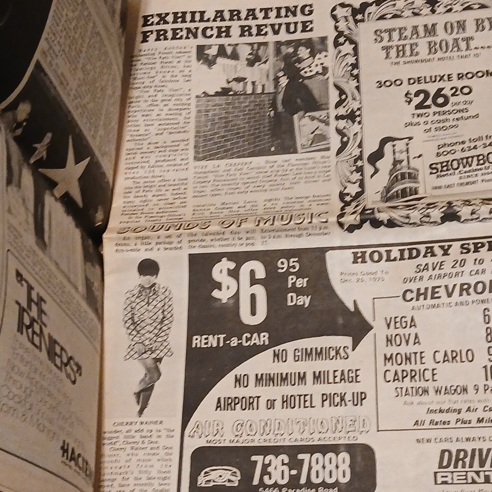 Vtg. Dec. 12 1975 Elvis Presley Las Vegas Hilton Vegas Visitor Tabloid ...