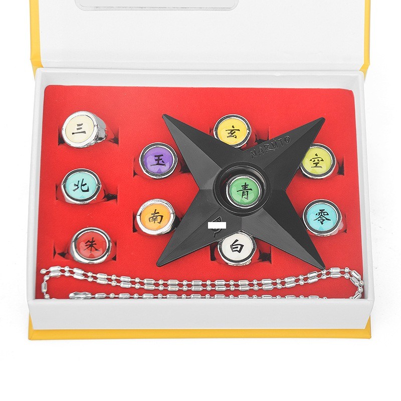 10 Pcs 1 Set Rings Akatsuki Pendants Cos Member's Ninja Rings Silver ...