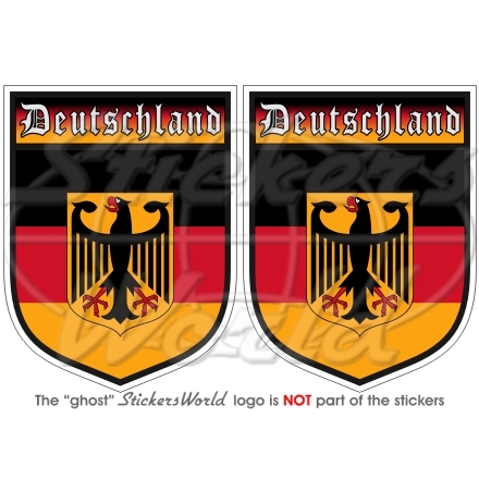 GERMANY Shield Deutschland German 75mm (3") Bumper Stickers Decals x2 ...