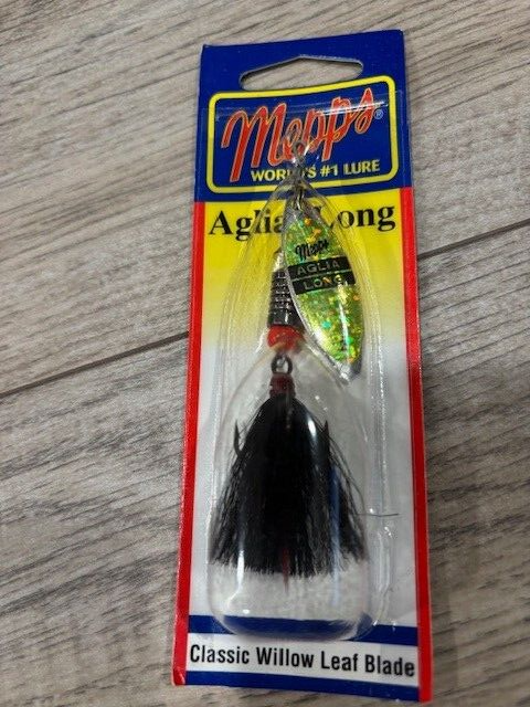 Mepps Aglia Long Spinner 1/4 oz Size 2 Chartreuse Gold Silver Red ...