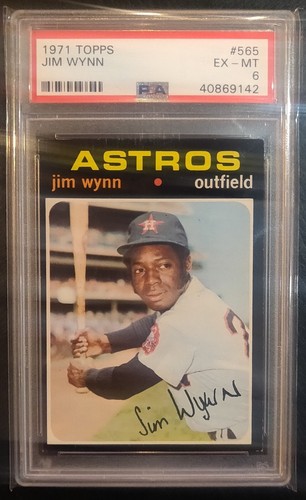 JIM WYNN 1971 TOPPS PSA 6 EX MINT BASEBALL CARD #565 HOUSTON ASTROS ...