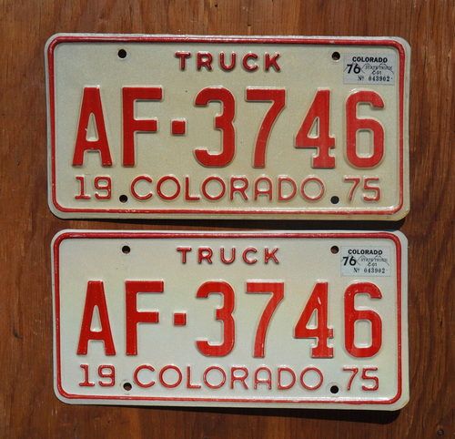1975 1976 Colorado TRUCK License Plate Plates PAIR / SET | eBay