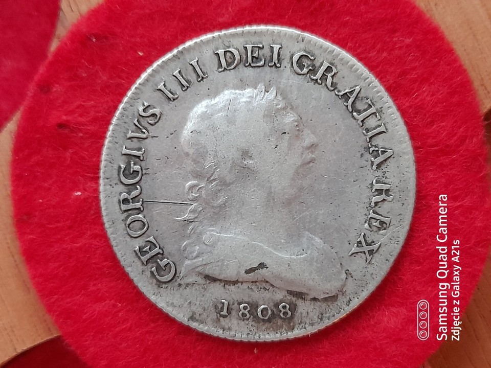 1808 George III Irish Thirty 30 Pence Silver Milled bank Token Ireland ...