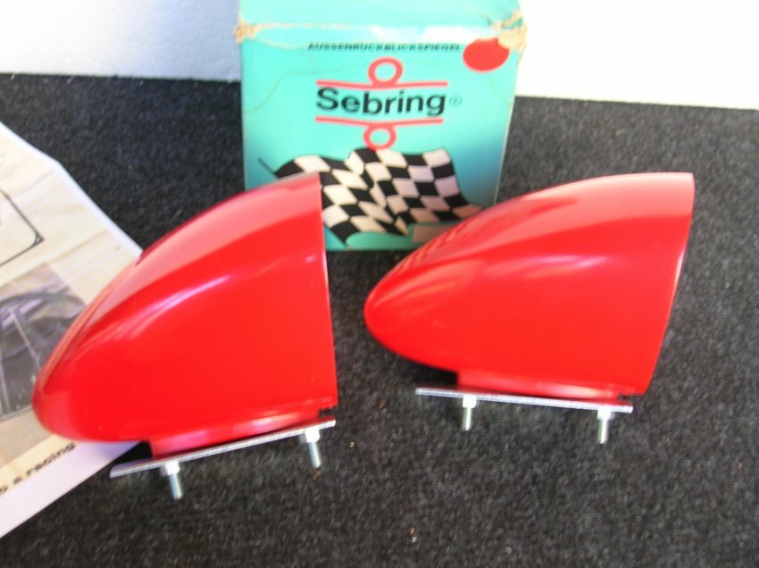 RARE ORIG RED SEBRING VINTAGE RACING MIRRORS RALLY PORSCHE 356 911 ...