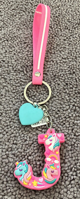 MONOGRAM LETTER J KEYCHAIN FEATURING “UNICORNS/WRISTLET STRAP-NEW | eBay