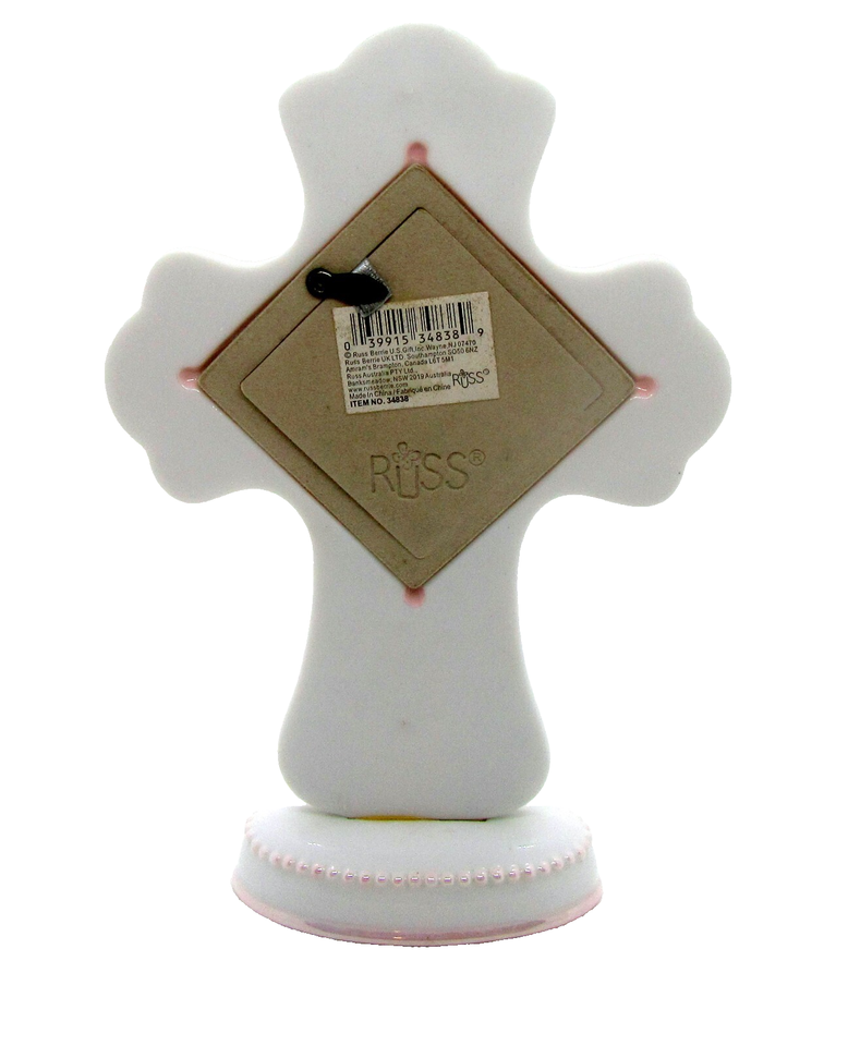 Russ Ceramic Pink Cross Picture Frame for Communion, Baby Baptism ...