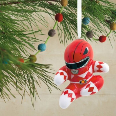 Hallmark Power Rangers - RED RANGER Decoupage Christmas Ornament NEW 3. ...