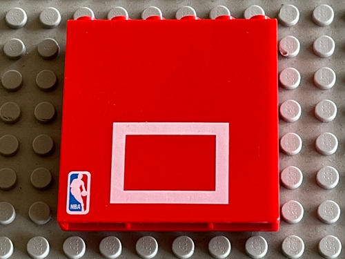 LEGO Brick 1x6x5 White Rectangle and NBA Pattern 3754px6 / Set 3431 ...