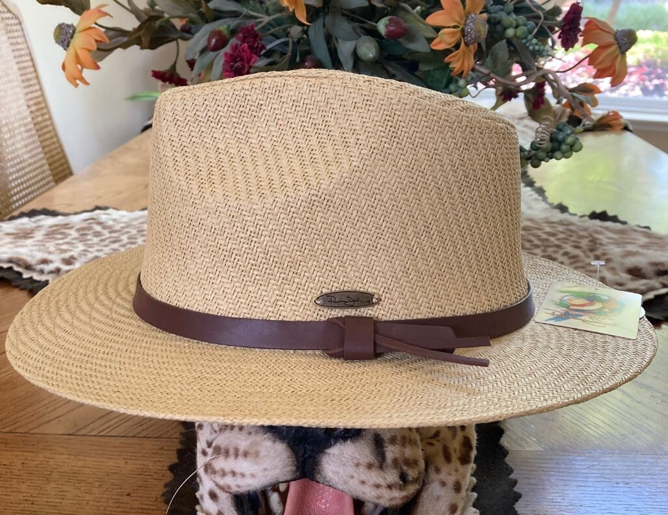 PANAMA JACK New Men Safari Hat * M * Matte Toyo Straw Sun Shady Beach ...