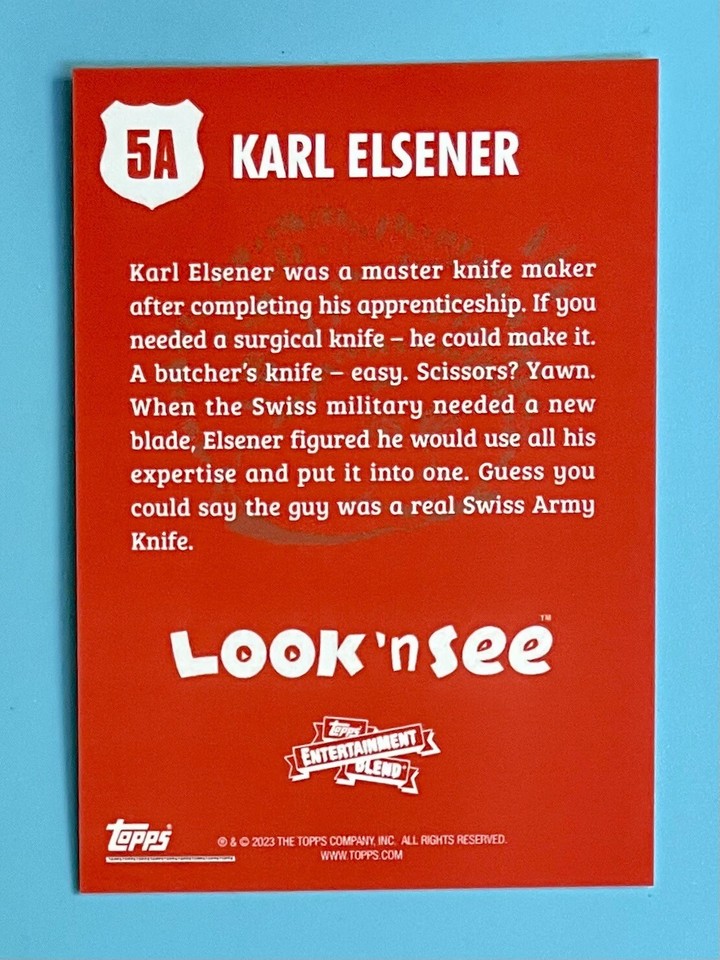 2023 TOPPS LOOK N SEE ERMSY ENTERTAINMENT BLEND MAC THE KINFE #5A KARL ...