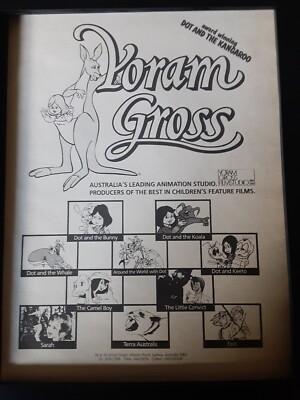 Dot And The Kangaroo Yoram Gross Rare Original Promo Poster Ad Framed! | eBay