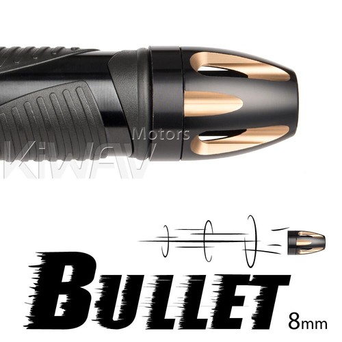 pair titanium gold bullet Aluminum bar Caps end plugs w/ Black Base for ...
