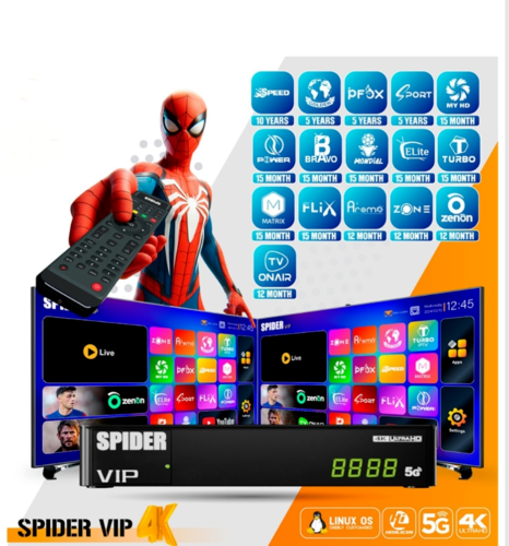 Digital Satellite Receiver SPIDER VIP MAX 5G TV Box 10 year 4GB 4K beIN ...