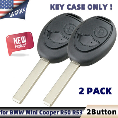 2 Remote Car Key Shell Case Fob 2 Button for BMW Mini Cooper S R50 R53 ...