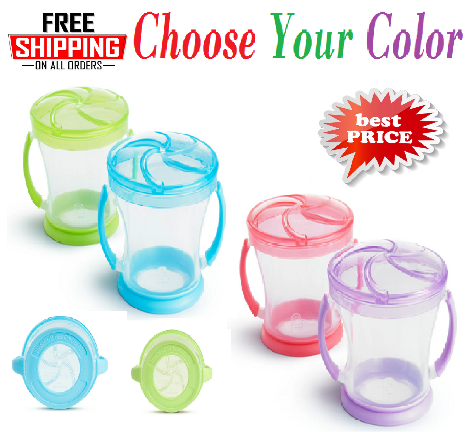 Munchkin Snack Catcher Snack Container Cup, 2 Pack, Blue/Green & Pink ...