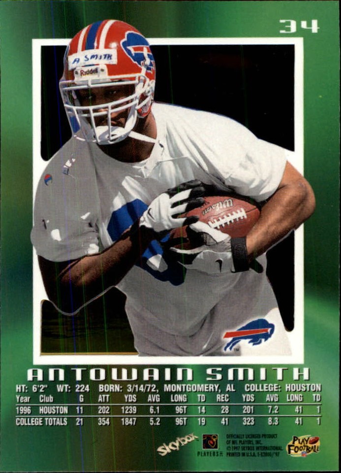 1997 E-X2000 Football Card #34 Antowain Smith Rookie | eBay