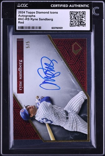 2024 Topps Diamond Icons Ryne Sandberg Auto Red /5 Chicago Cubs | eBay