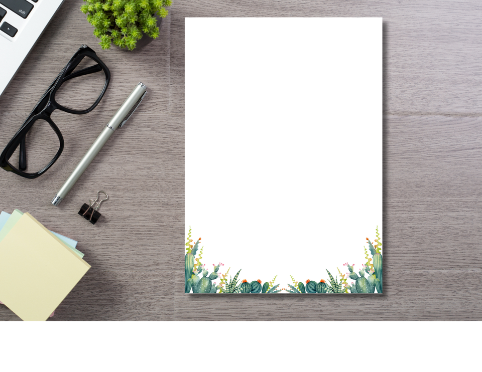 Cactus Memo Pads, Writing Pad, Cactus Stationary, Office Desk Notepad ...