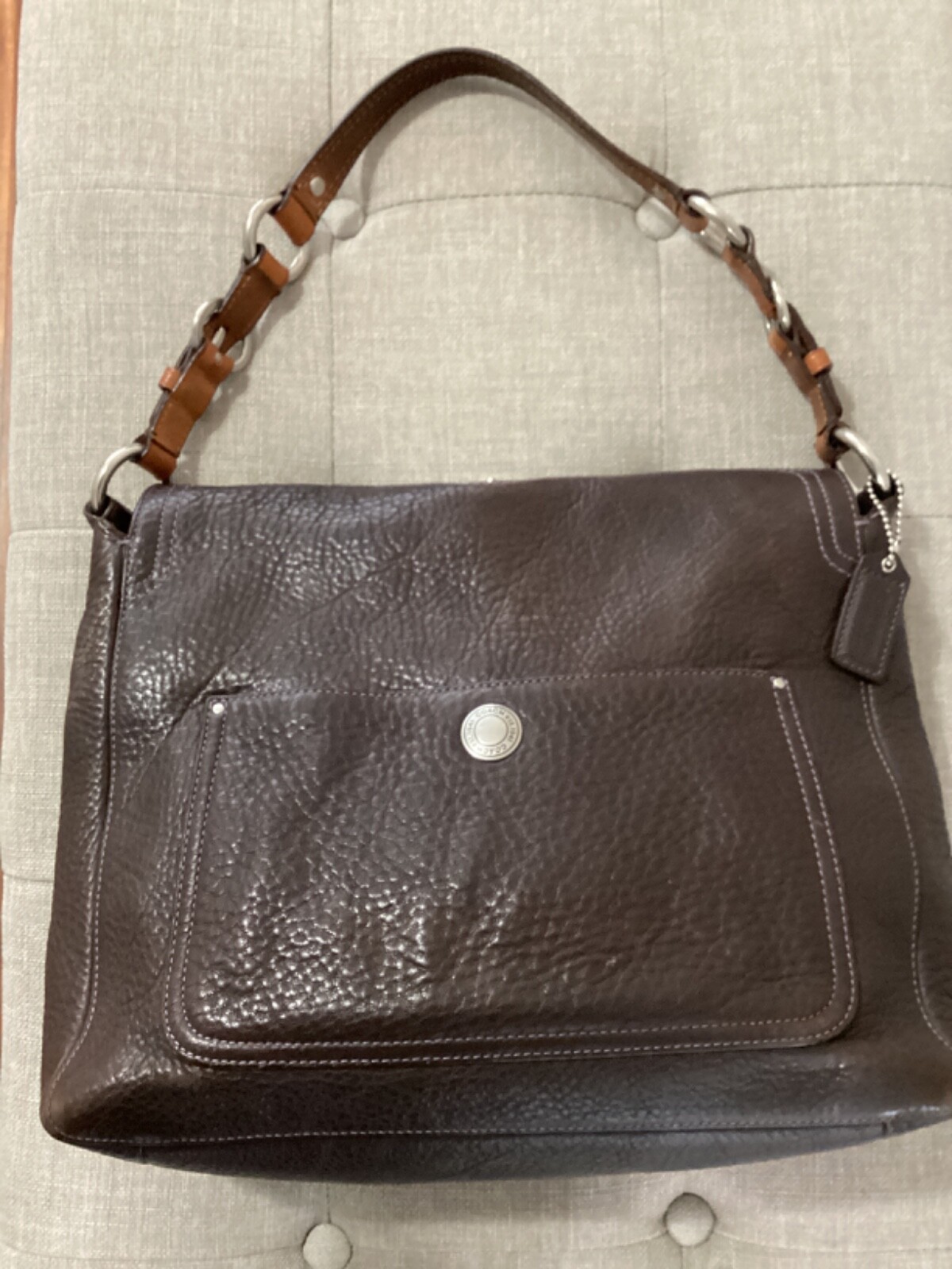 COACH CHELSEA DARK BROWN PEBBLED LEATHER HOBO SHOULDE… - Gem