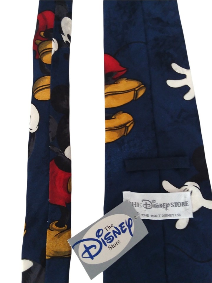 The Disney Store Tie 3 Large Mickey's Blue Mickey Mouse Silk Necktie ...