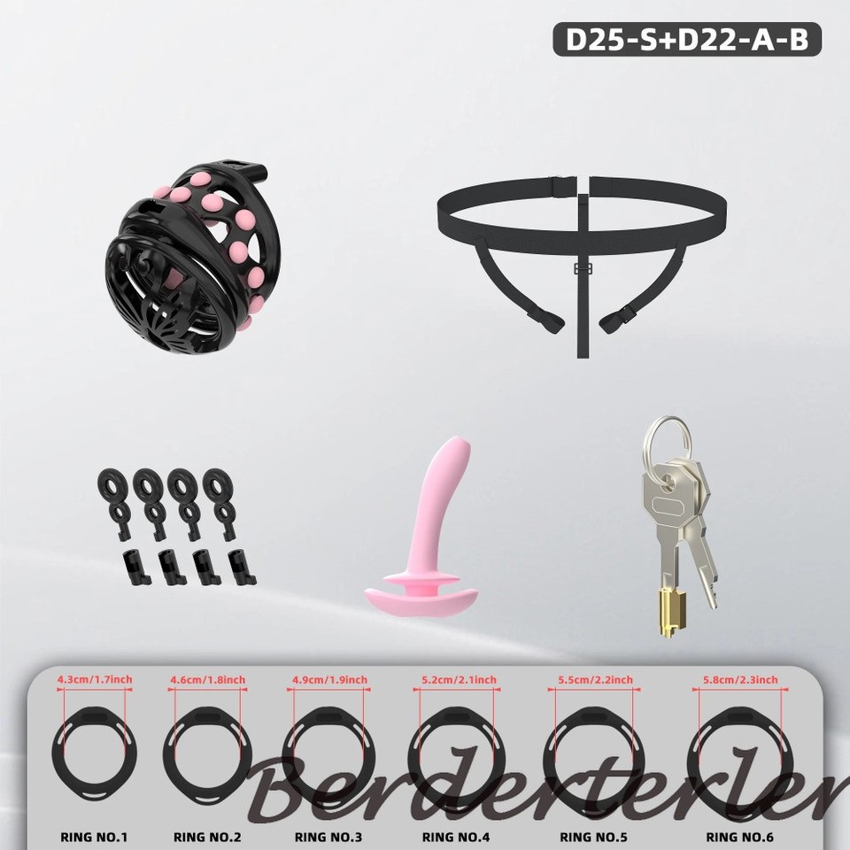 2026 New-Shaped Chastity Cage with 6 Rings CB Lock Sissy Chastity Belt ...