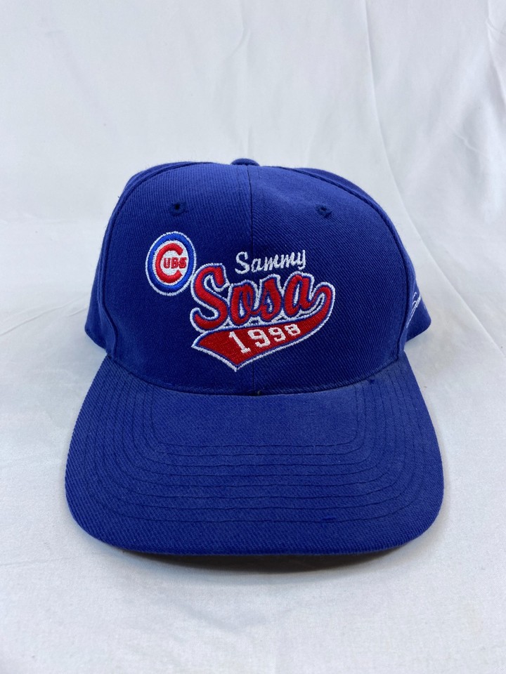 Vintage Chicaco Cubs Sammy Sosa Baseball Cap Snapback Hat 1998 Blue MLB ...
