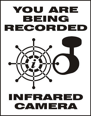 YOU ARE BEING RECORDED INFRARED CAMERA 11" X14" ALUMINUM SCREEN PRINTED ...
