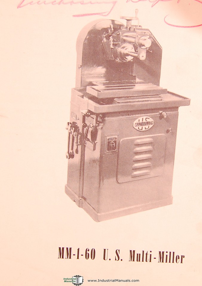 Miller, U.S. Multi-Miller, U.S. Tool, MM-1-6 & MM 1-5-2, Parts ...