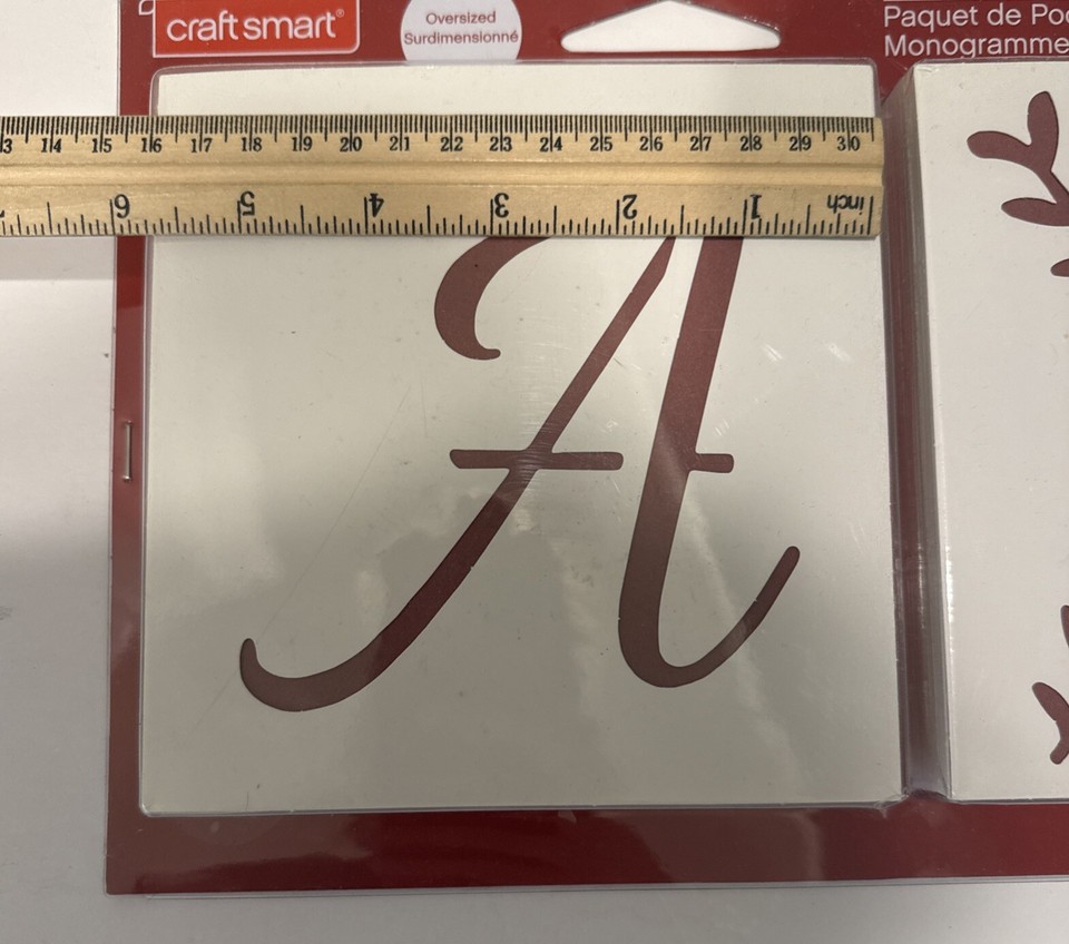 Craft smart Oversized Monogram Stencil Pack 108 Pcs. Upper Lower Case ...