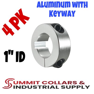 1” Aluminum Double Split Shaft Collar with Keyway (4 PK) | eBay