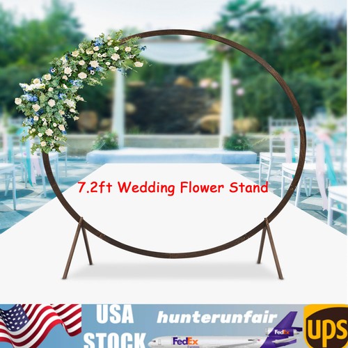 DIY Wood Round Wedding Arch Flower Stand Rack Backdrop Party Venue ...