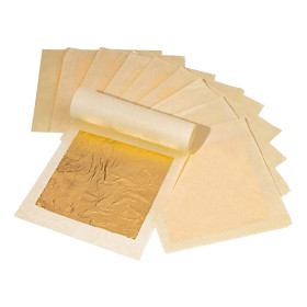 SIM GOLD LEAF 50 Feuilles d'or 24 carats Pur qualité professionelle ...