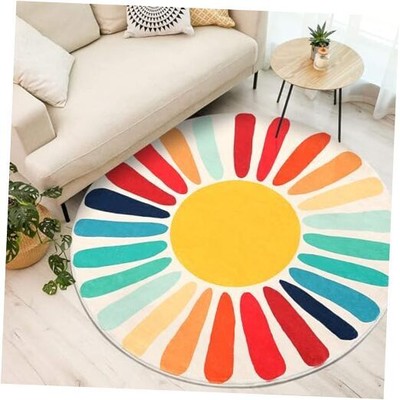 Zacoo 4Ft Round Rugs Washable Non-Slip Small Round Area Rug 4'x4' Round ...