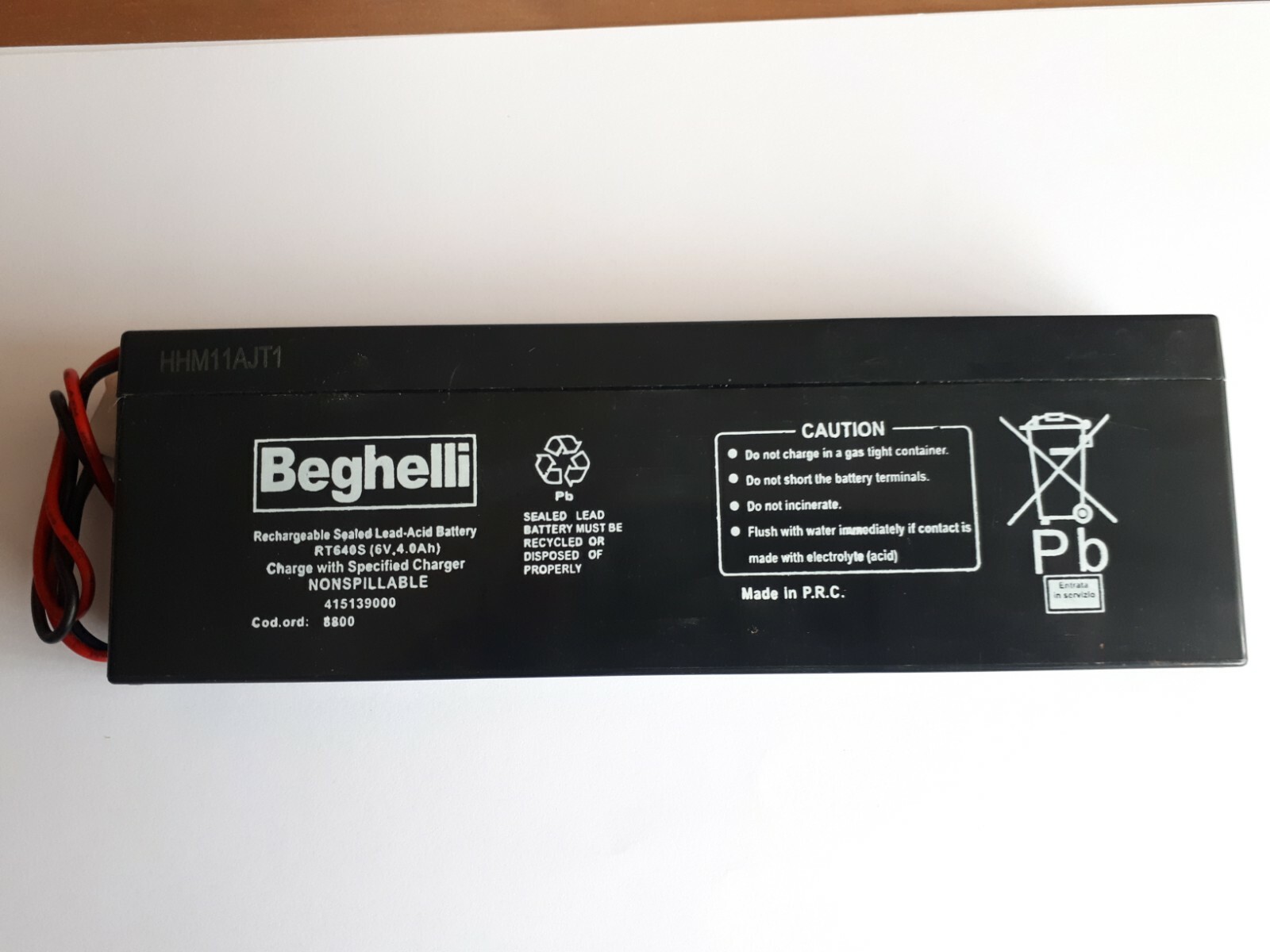 Battery Beghelli RT640S, Battery Al Lead-Acid Sealed 6 V 4 Ah Small ...