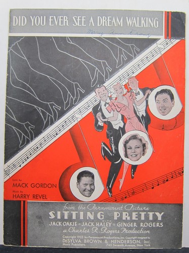 Did You Ever See A Dream Walking - Mack Gordon & Harry Revel -Sheet ...