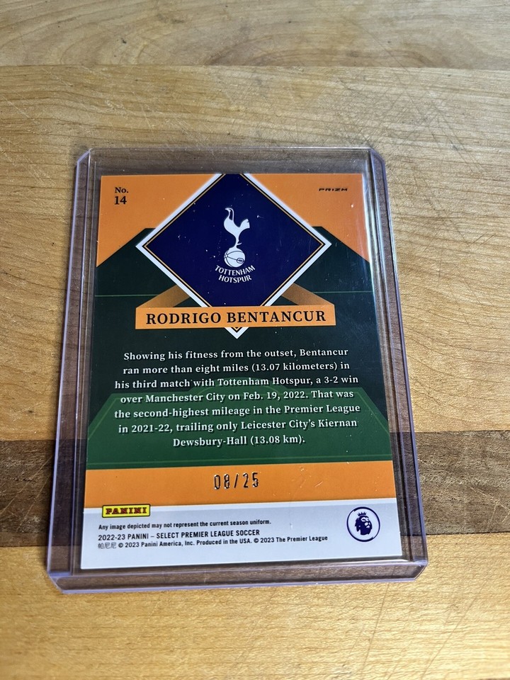 2022-23 PANINI SELECT EPL RODRIGO BENTANCUR PINK STARS /25 TOTTENHAM ...