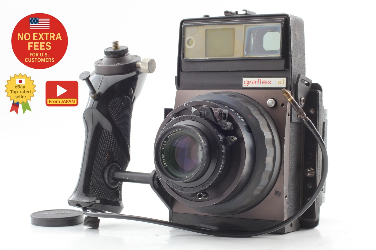 [N MINT] Graflex XL 6x7 Film Camera Carl Zeiss Tessar 100mm F3.5 Lens ...