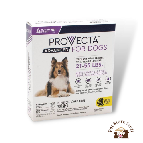 Provecta Advanced Flea & Tick Treatment for Dogs, LRG/21-55 lb, 4 ...