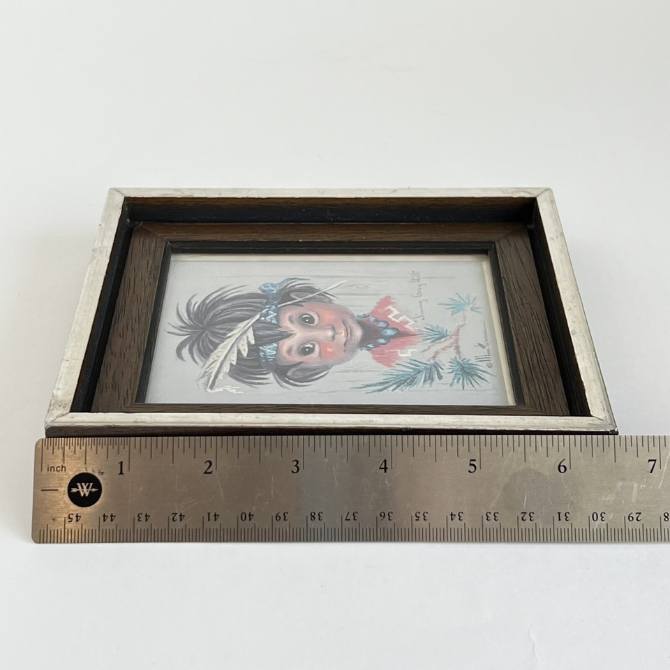 Vintage Indian Child Art By Monte Monteague Jimmy Grayhill Small Print ...