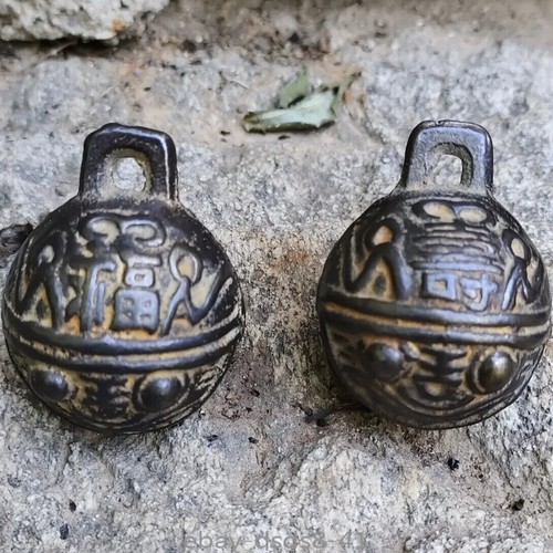 Old Objects Antique Bronze Artifacts Lucky and Longevity Copper Bells ...