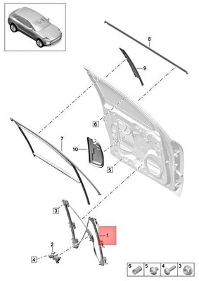 Genuine PORSCHE Macan Window Regulator Without Motor Left 95B837461B | eBay