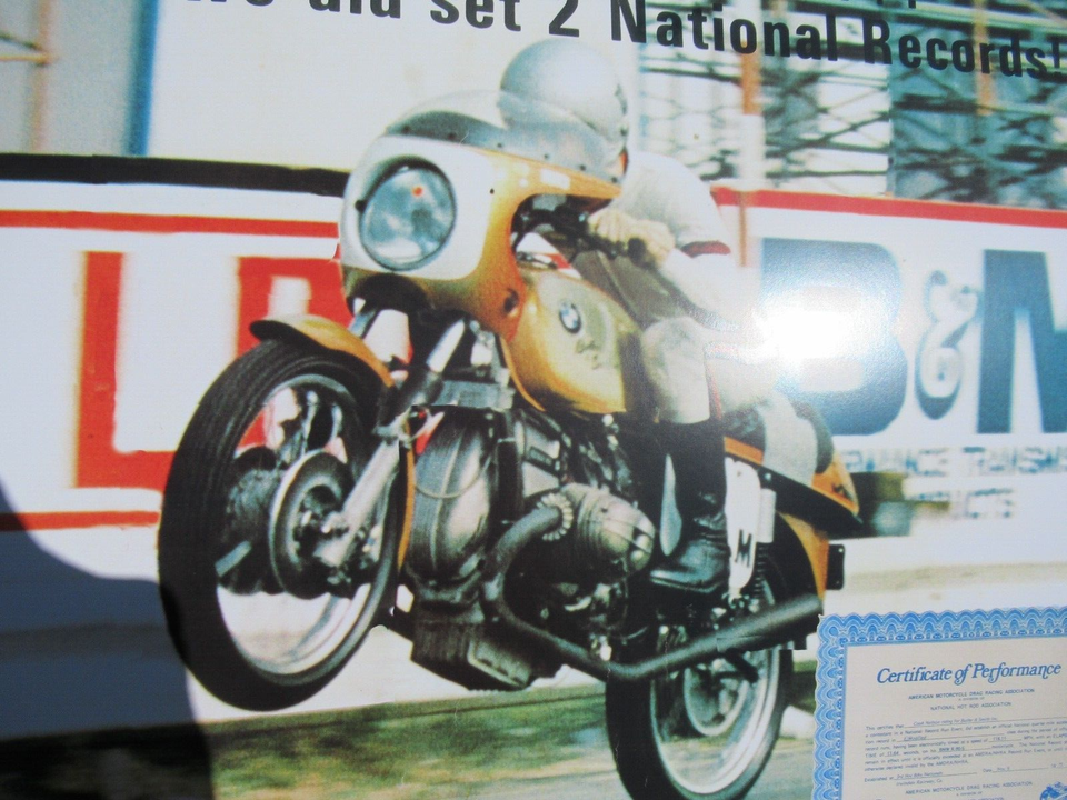 BMW Airhead R90S Drag Racing Butler & Smith Cook Neilson Dealer Poster ...
