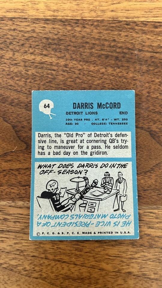 1964 Philadelphia Set-Break # 64 Darris Mccord NR-MINT | eBay