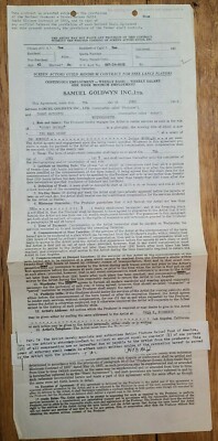 THE REAL GLORY / Tommy Metzetti 1939 signed artist contract "stunt ...
