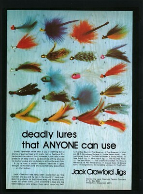 1973 VINTAGE PRINT AD - JACK CRAWFORD FISHING JIGS DEADLY LURES AD - AD ...