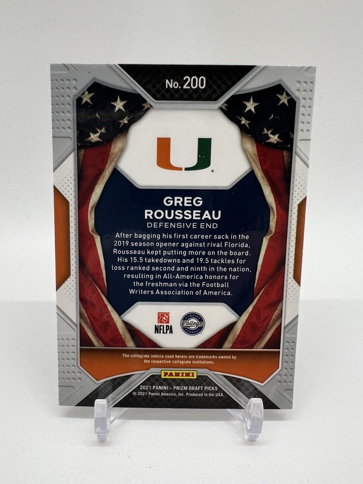 #200 Greg Rousseau RC Buffalo Bills 2021 Prizm Draft Picks All ...