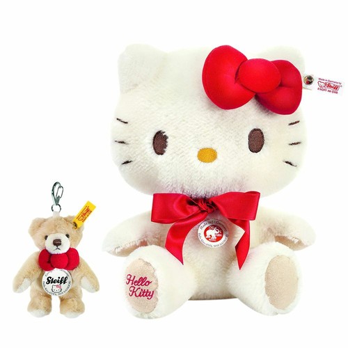 Steiff x Hello Kitty Collaboration 2010 Mohair Plush Teddy Bear Key Ring No Box | eBay