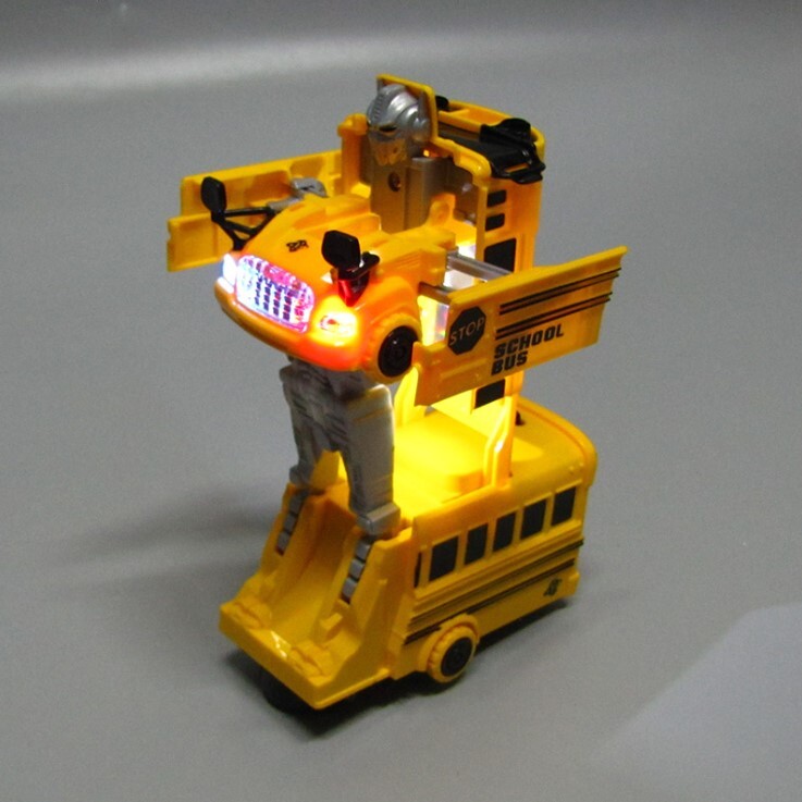 Electric Auto Transformation School Bus Transformer Toy - International ...